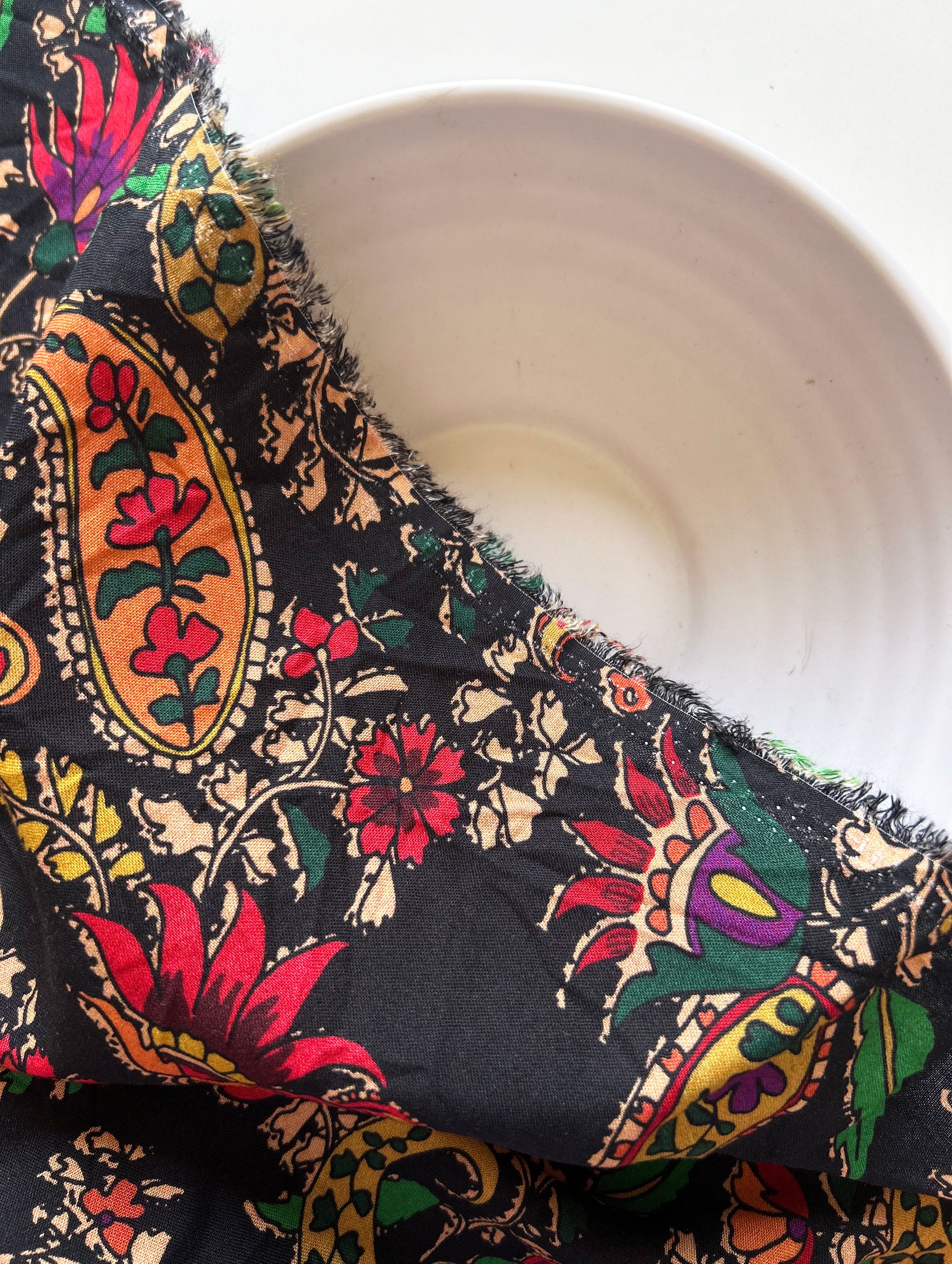 Buy Black Floral Digital Print 30s (68 x 60) Birla Viscose Fabric 42 ...