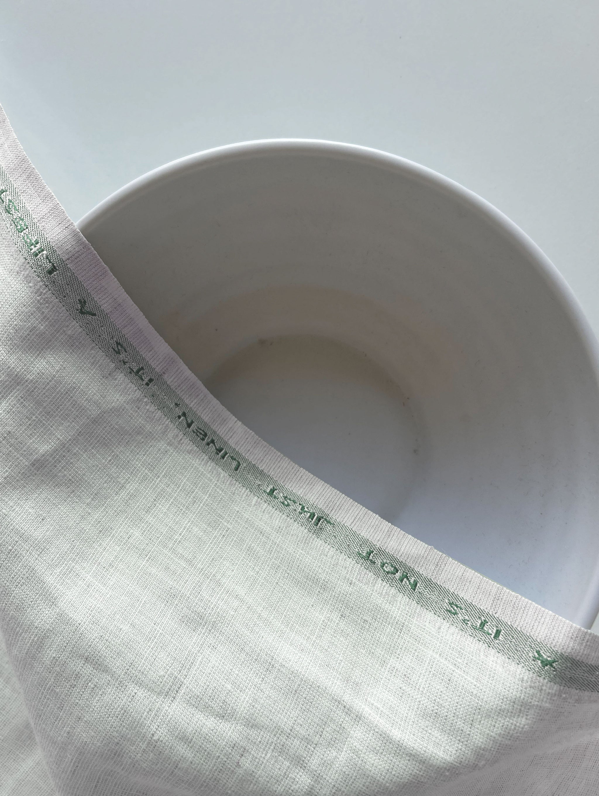 Off-White Plain Woven Linen Fabric