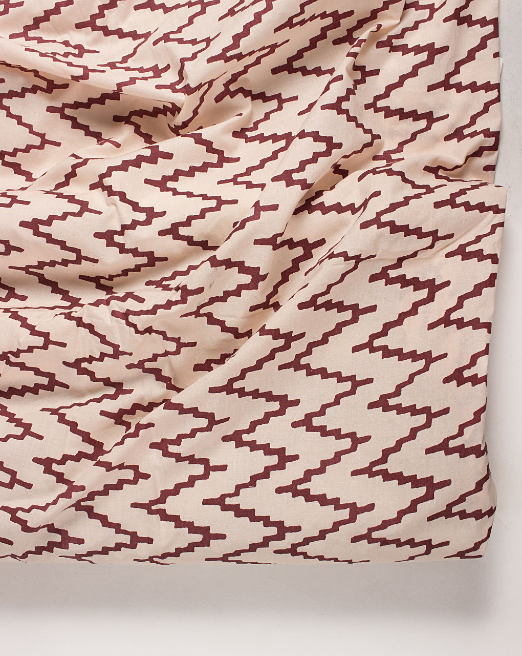Brown Chevron Screen Print Cotton Fabric