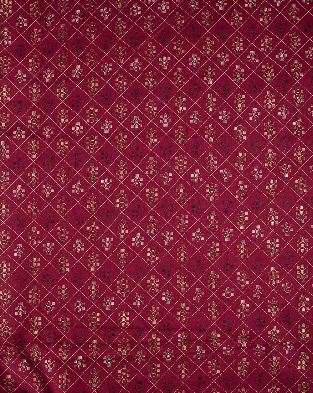 Blue Floral Screen Print Rayon Fabric