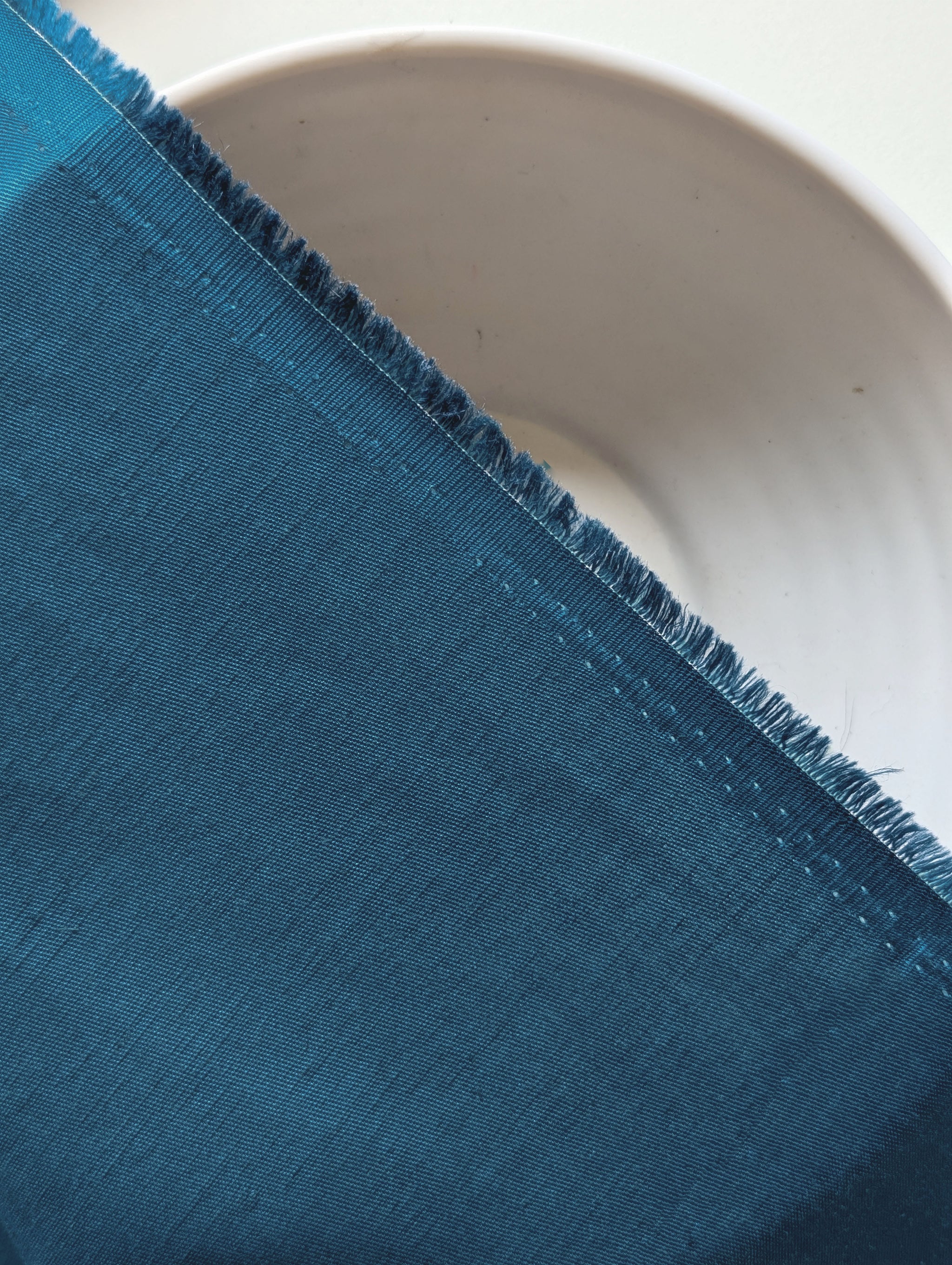 Buy Blue Lenzing Modal Linen Twill Mill Dyed Fabric 60" Online