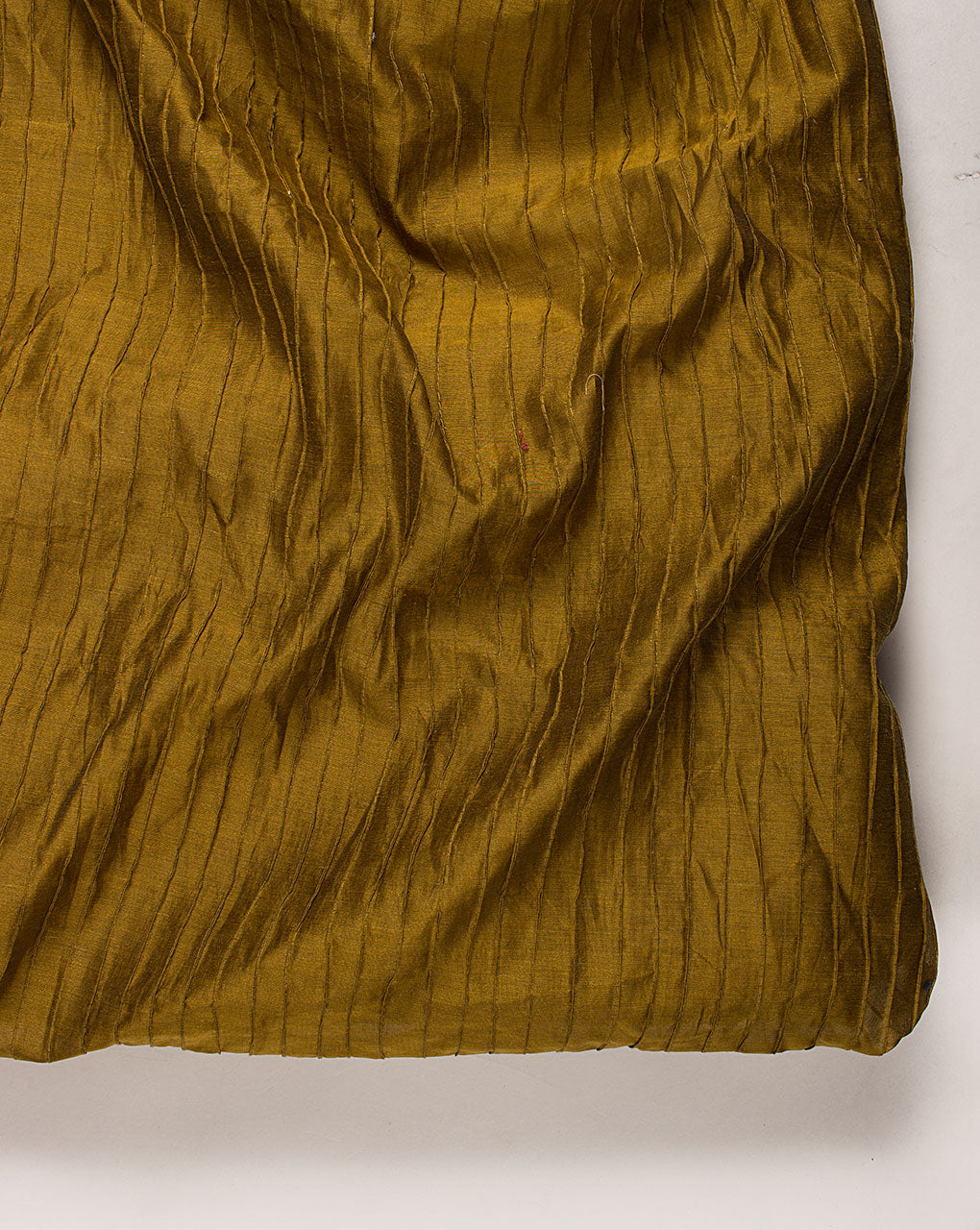 Pin-Tucks Zari Border Chanderi Fabric